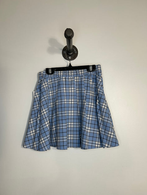 Garage Blue Plaid Mini Skirt – LeivItOrLoveIt